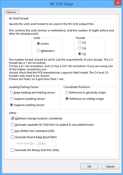 NC Drill Setup | Altium CircuitStudio Technical Documentation